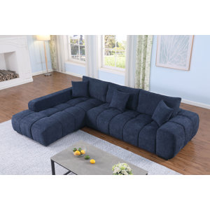 Blue Sofa & Chaise Sectionals You'll Love | Wayfair