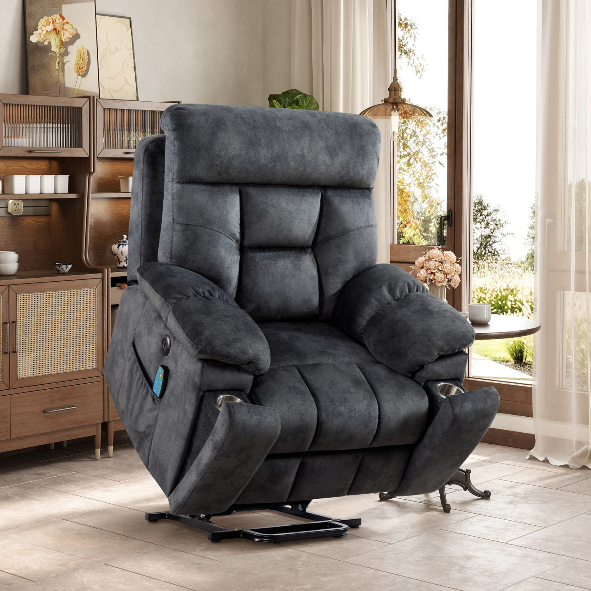 Latitude Run® 42.7" Wide Oversize Microfiber Lift Assist Reclining ...