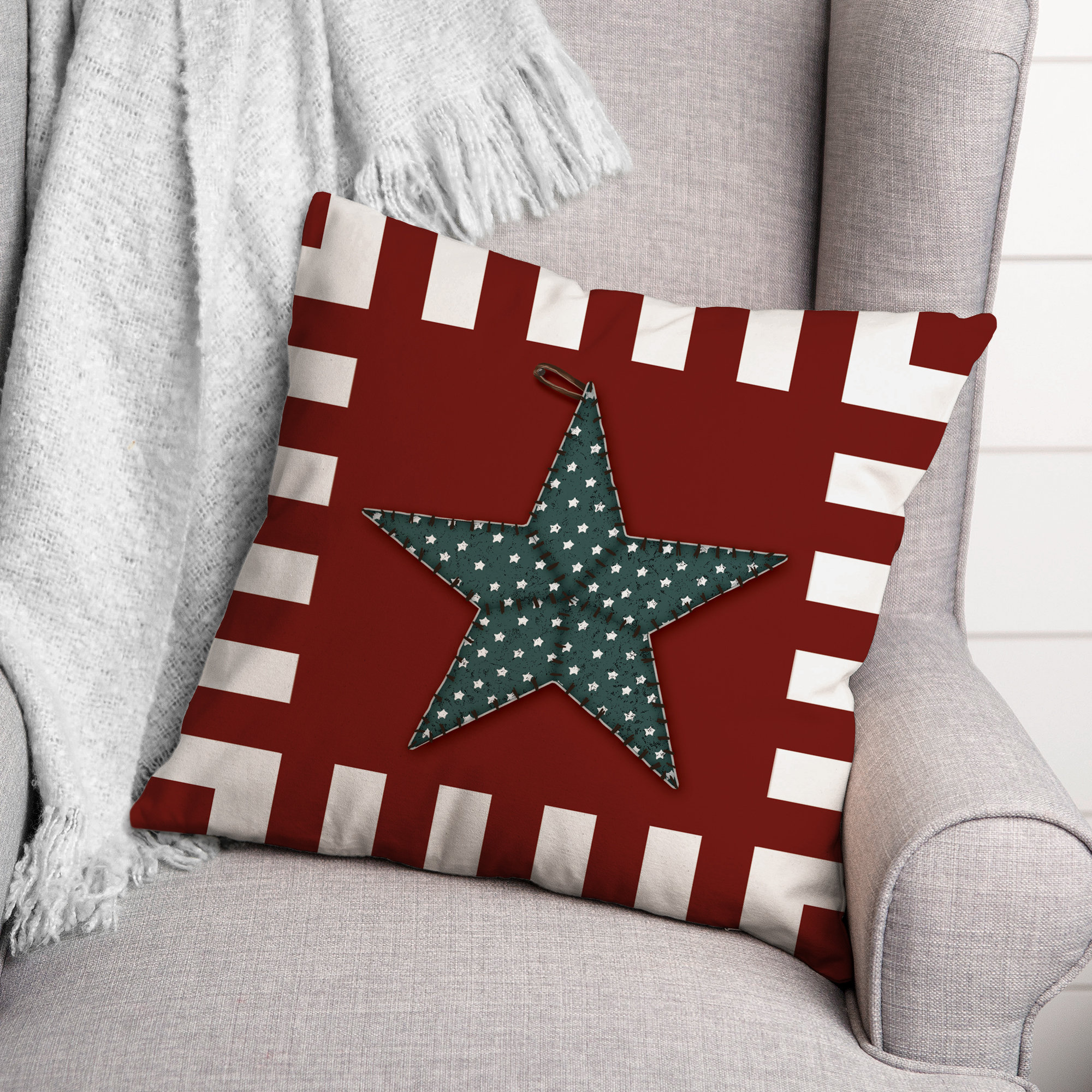 Designs Direct Creative Group Primitive Star Throw Pillow | Wayfair