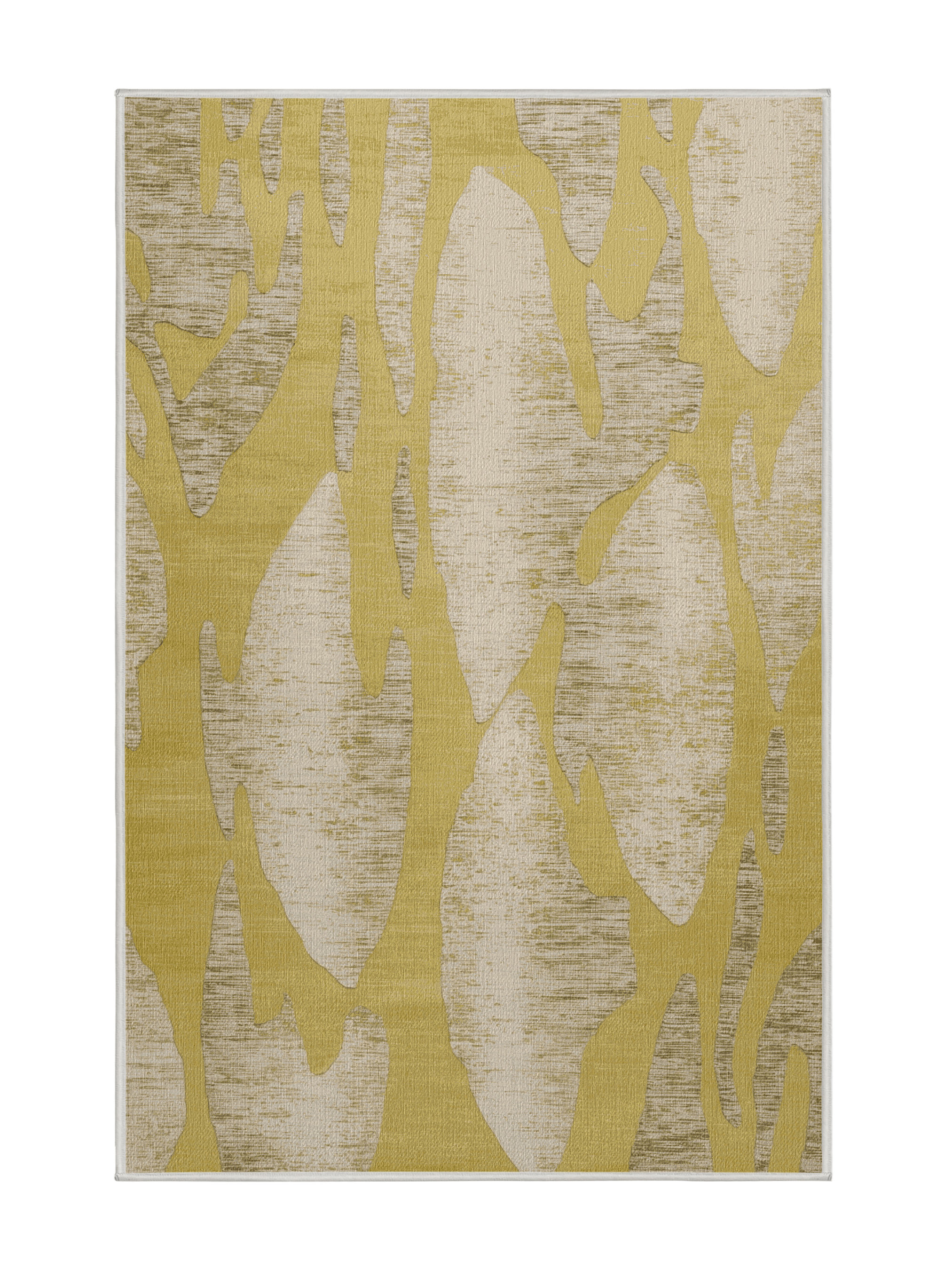 Latitude Run® Machine Washable Abstract Beige Area Rug | Wayfair