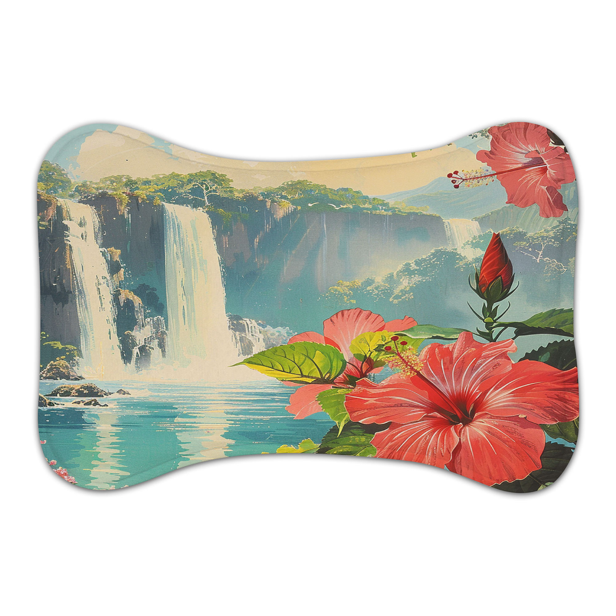 MentionedYou Waterfall Bliss - 1 Piece Bone Shape Feeding Mat | Wayfair