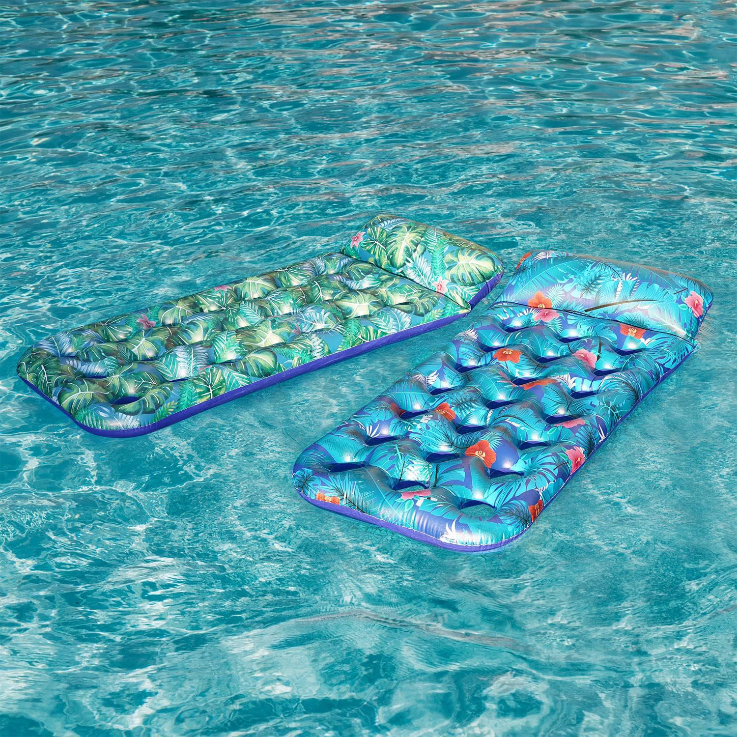 INKEDZ Inflatable Pool Floats Adult, 2 Pack Large Pool Float Raft with ...