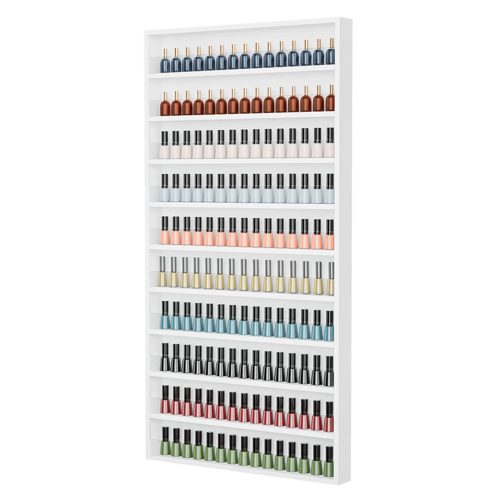 Latitude Run® 6 Layers Wall Mount Nail Polish Organizer Rack With ...