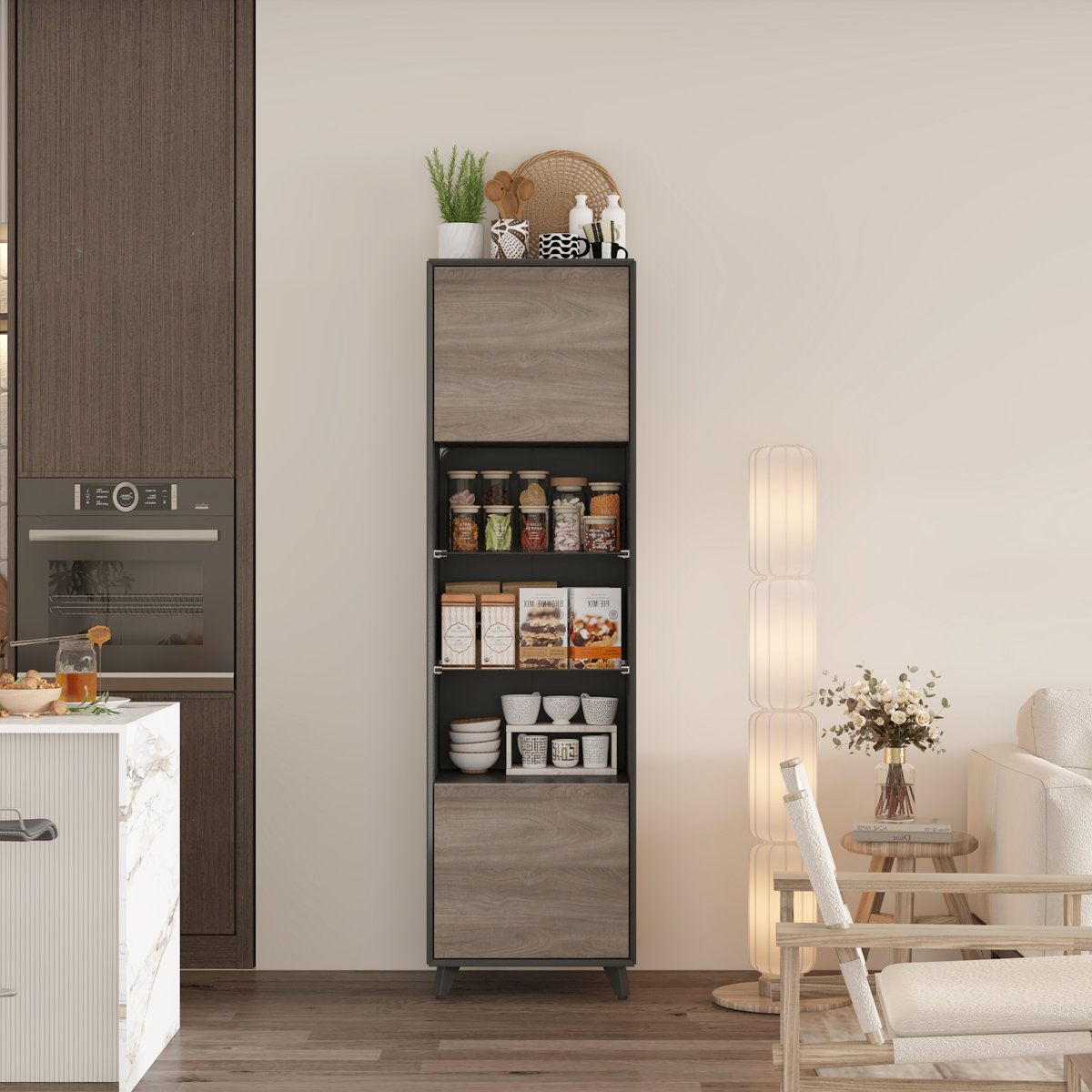 Ebern Designs 66.9”H Kitchen Pantry | Wayfair