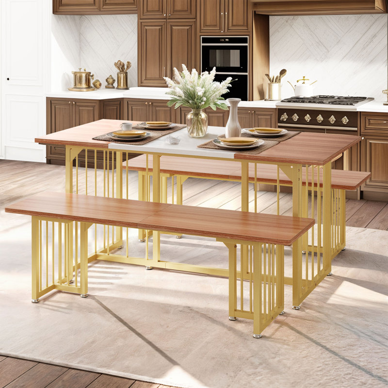 Mercer41 Laquavious 63.00 L x 29.52 W Modern 3 piece Dining Table Set ...