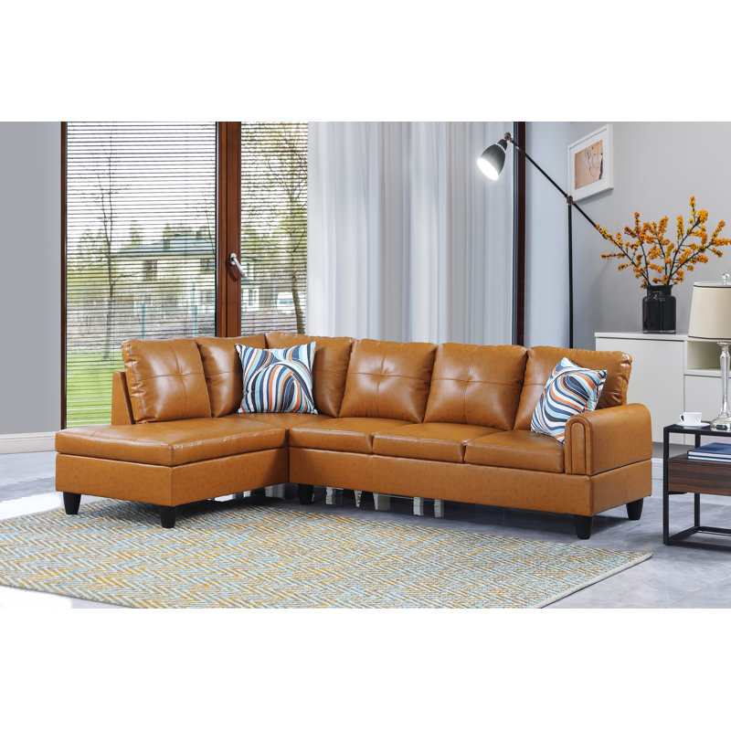 Ebern Designs Symonds 2 - Piece Faux Leather Sectional | Wayfair