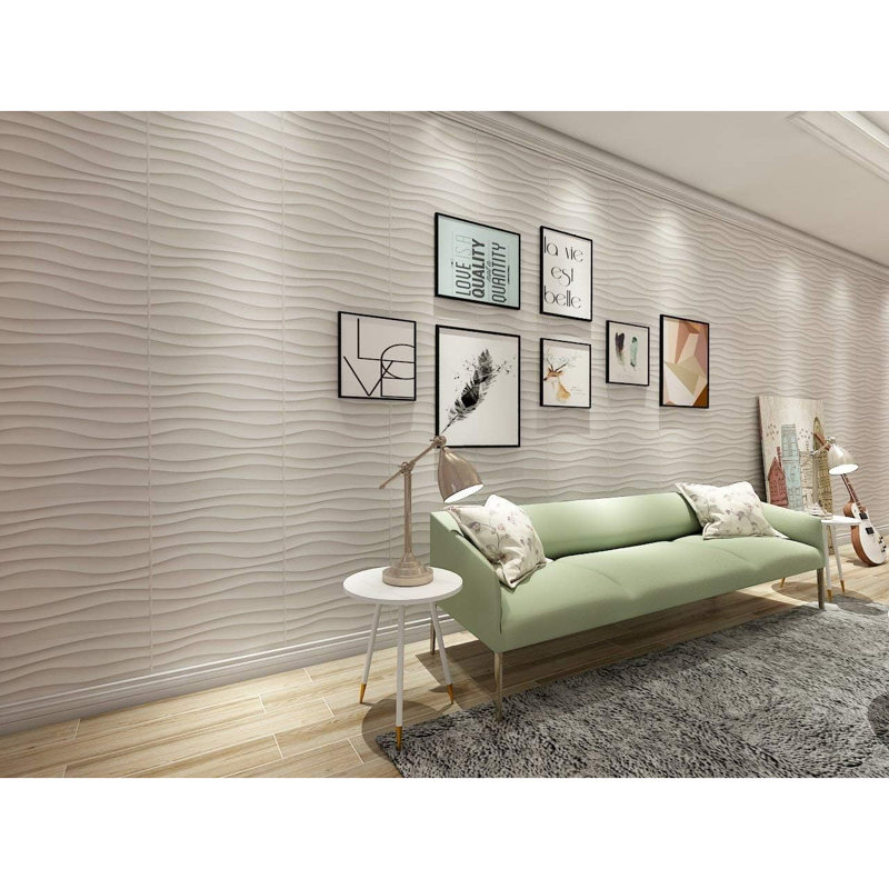Ivy Bronx Plastic 3D Wall Panel Decorations PVC Wave Wall Design, for ...