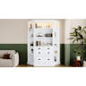 Winston Porter White Bookcase Suite With Led Lighting, 3 Drawers, 5 ...