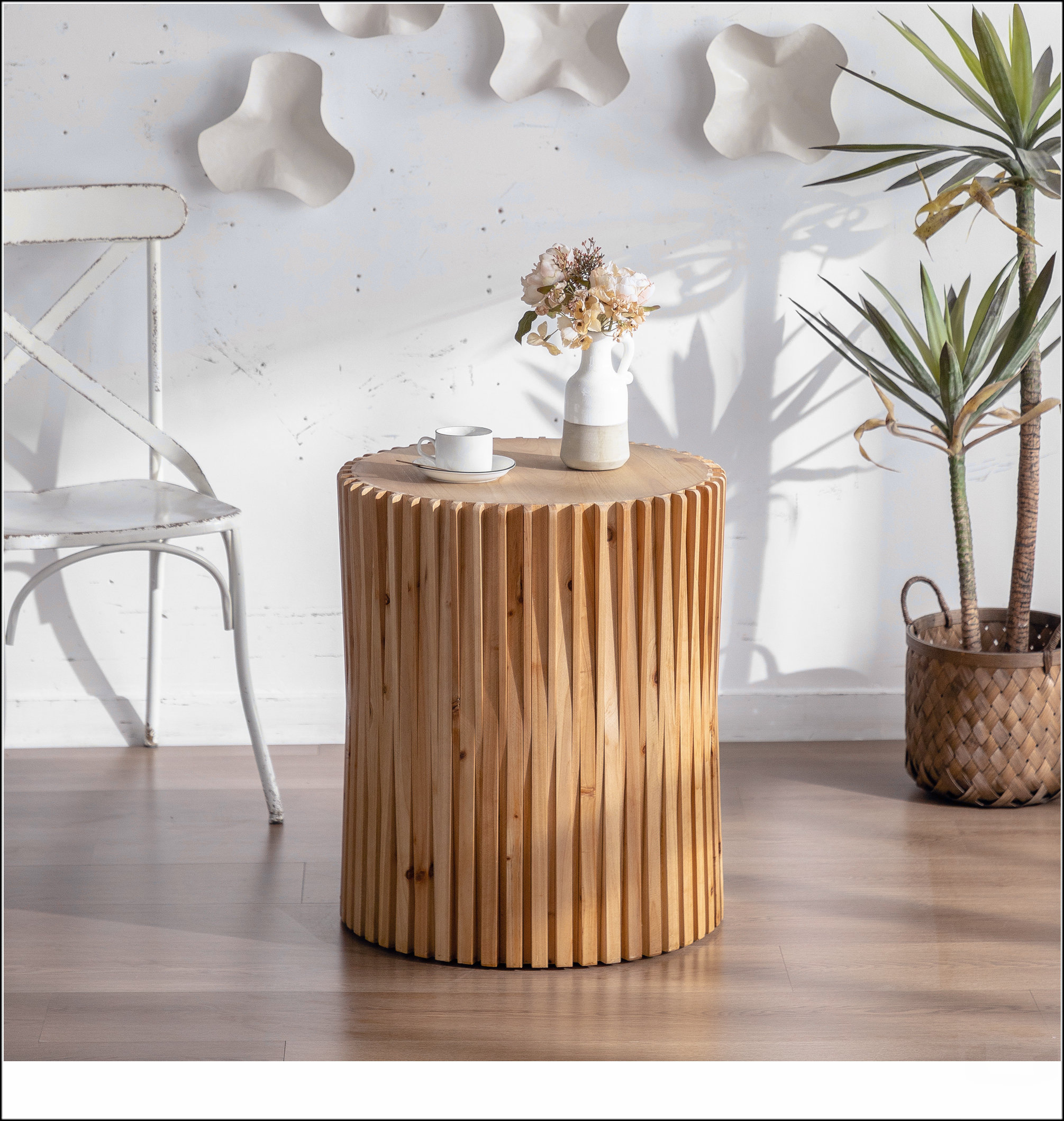 Dakota Fields Retro Fashion Style Cylindrical Coffee Table with ...