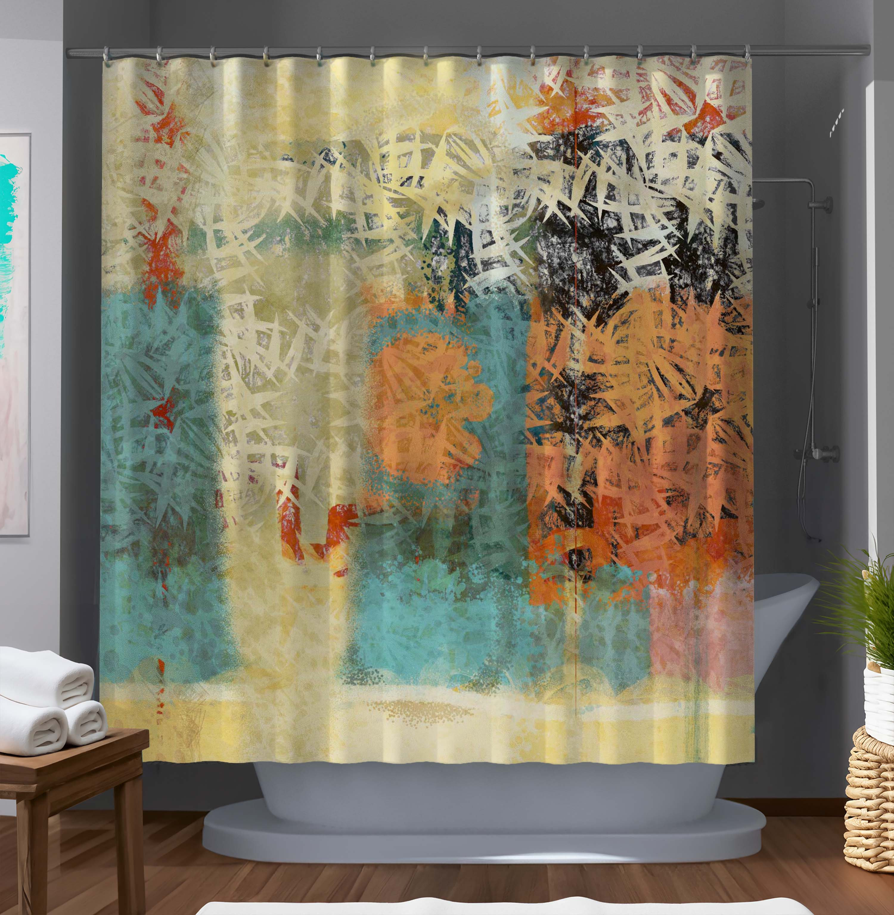 East Urban Home Bertelle Abstract Shower Curtain | Wayfair