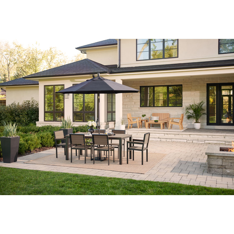 TANGENTWOOD Park City Dining Table with All-Weather Woodgrain HDPE ...