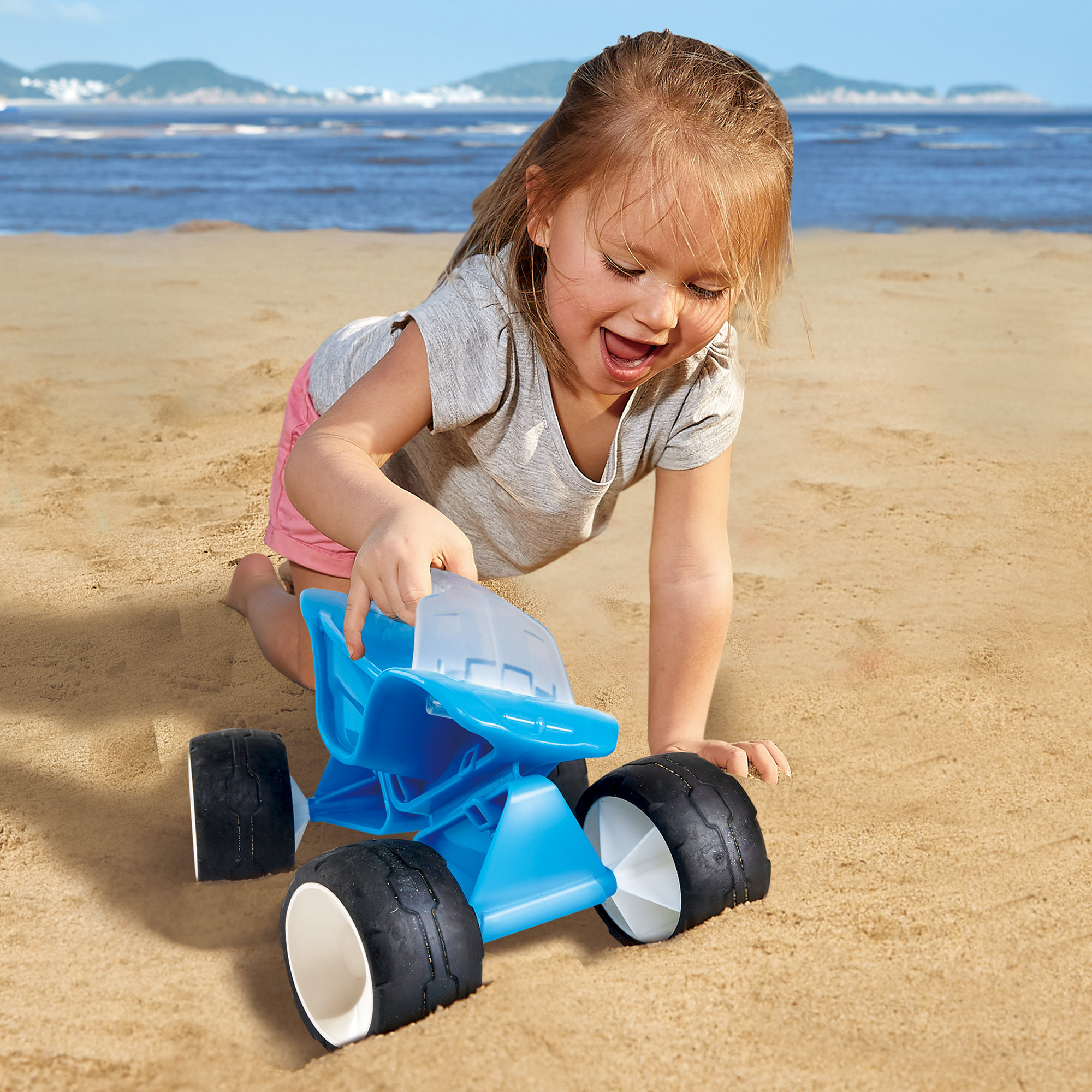 Hape: Dune Buggy - Blue - 4 Wheeled Toy Vehicle, Sand & Beach Toy ...