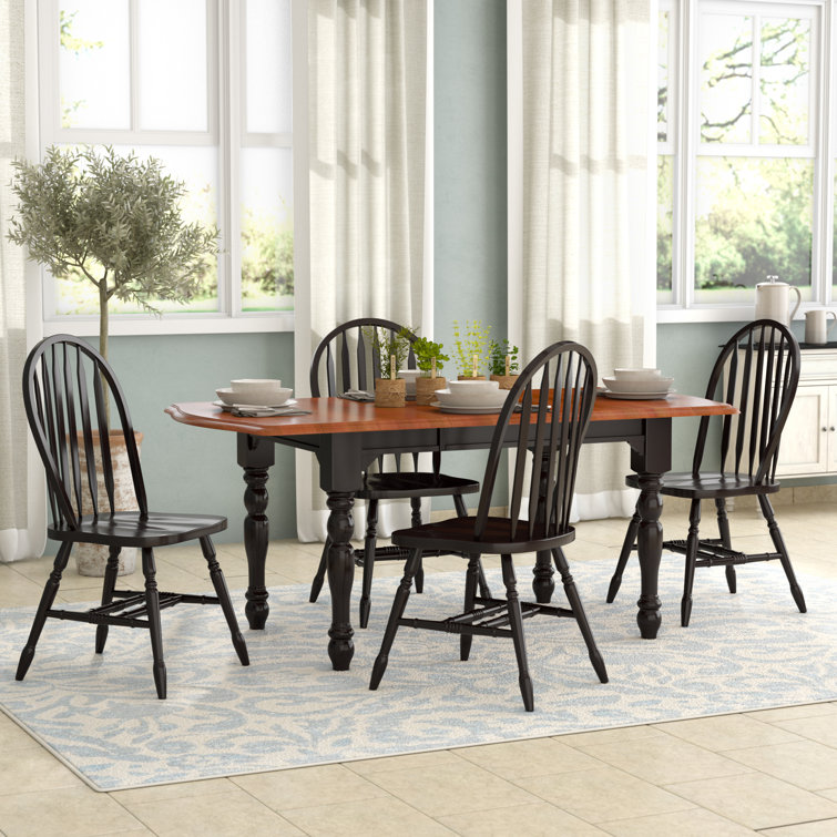 One Allium Way® Azizi 5 - Piece Extendable Solid Wood Dining Set ...