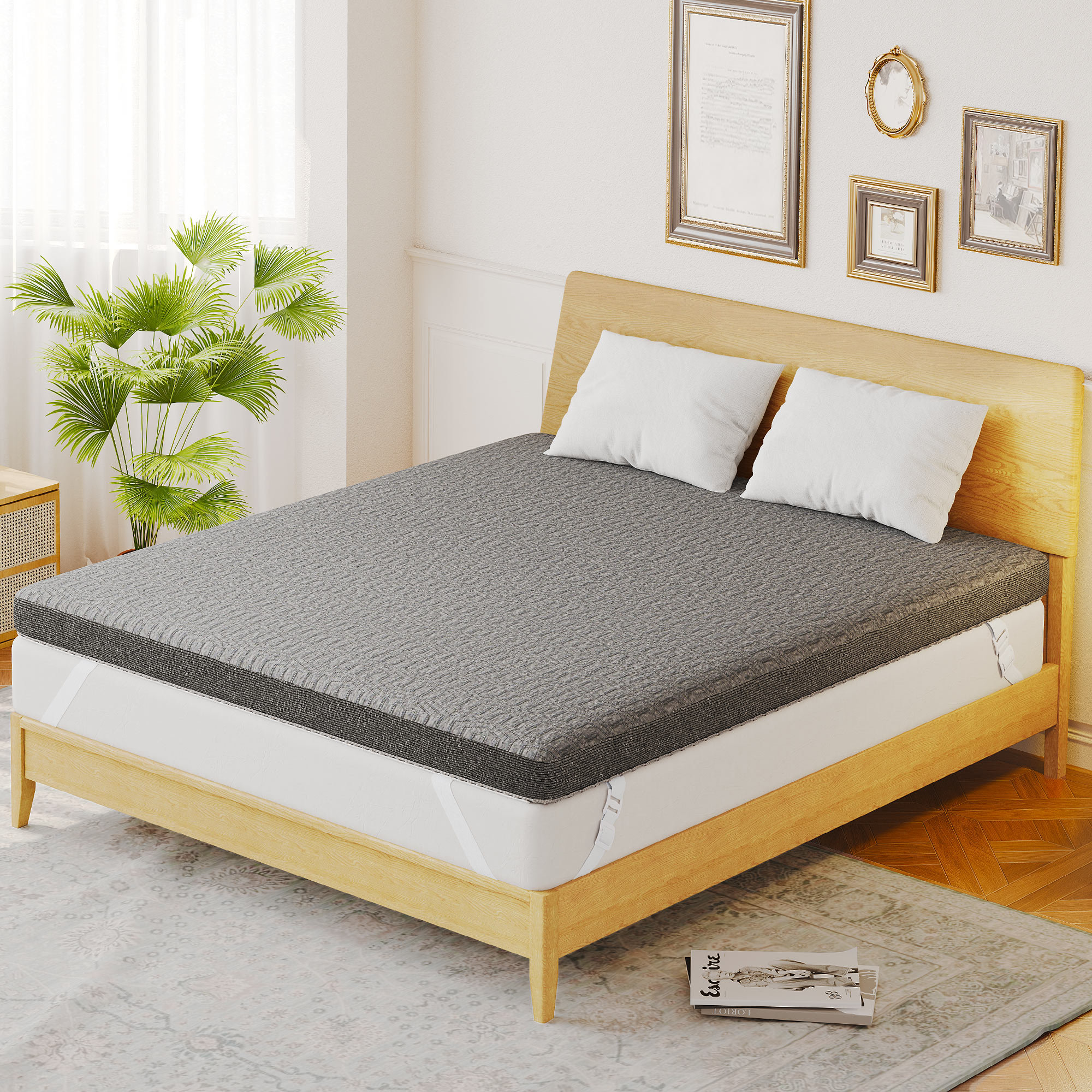 Alwyn Home Constancia 3" Memory Foam Mattress Topper Removable ...