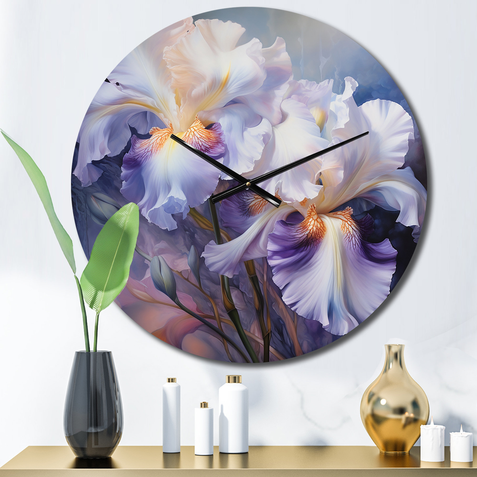 East Urban Home Pink Purple Irises Romantic Impression IV - Floral Wall ...