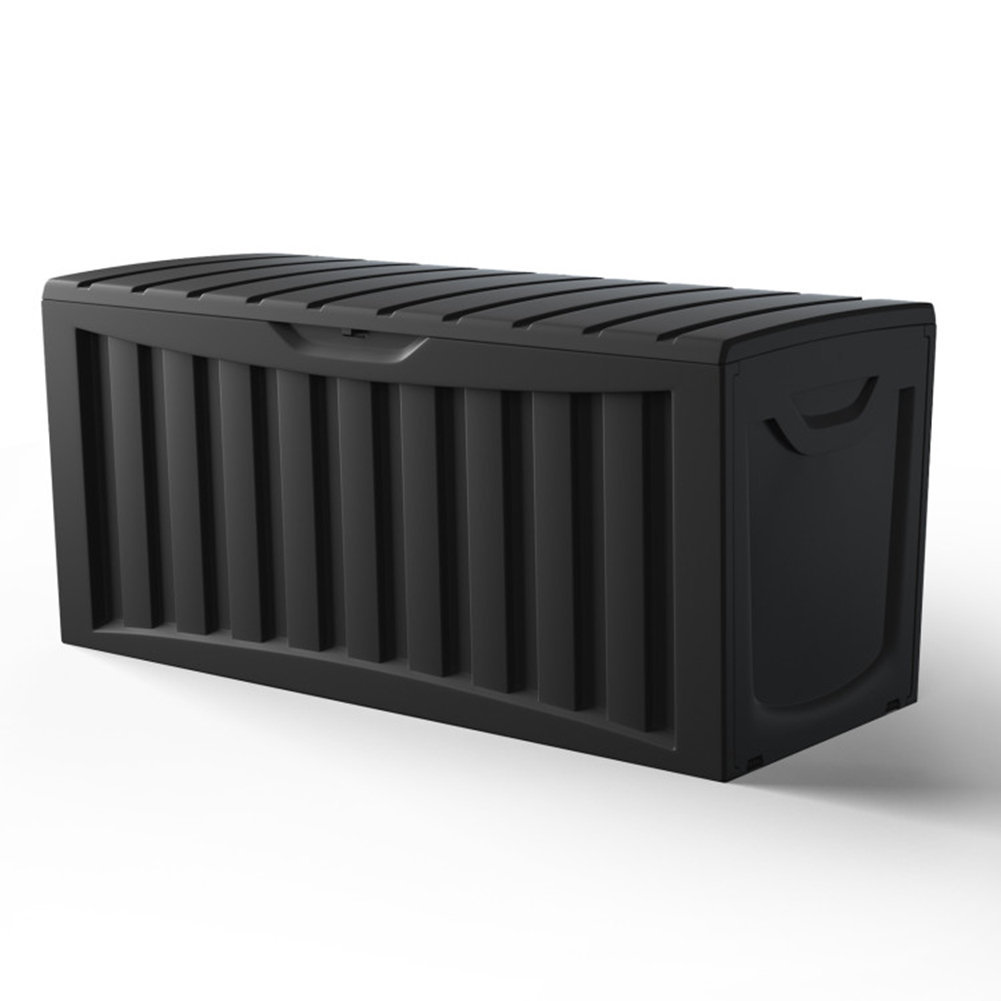 ONFRJFVR 90 Gallons Water Resistant Plastic Storage Bench with Wheels ...