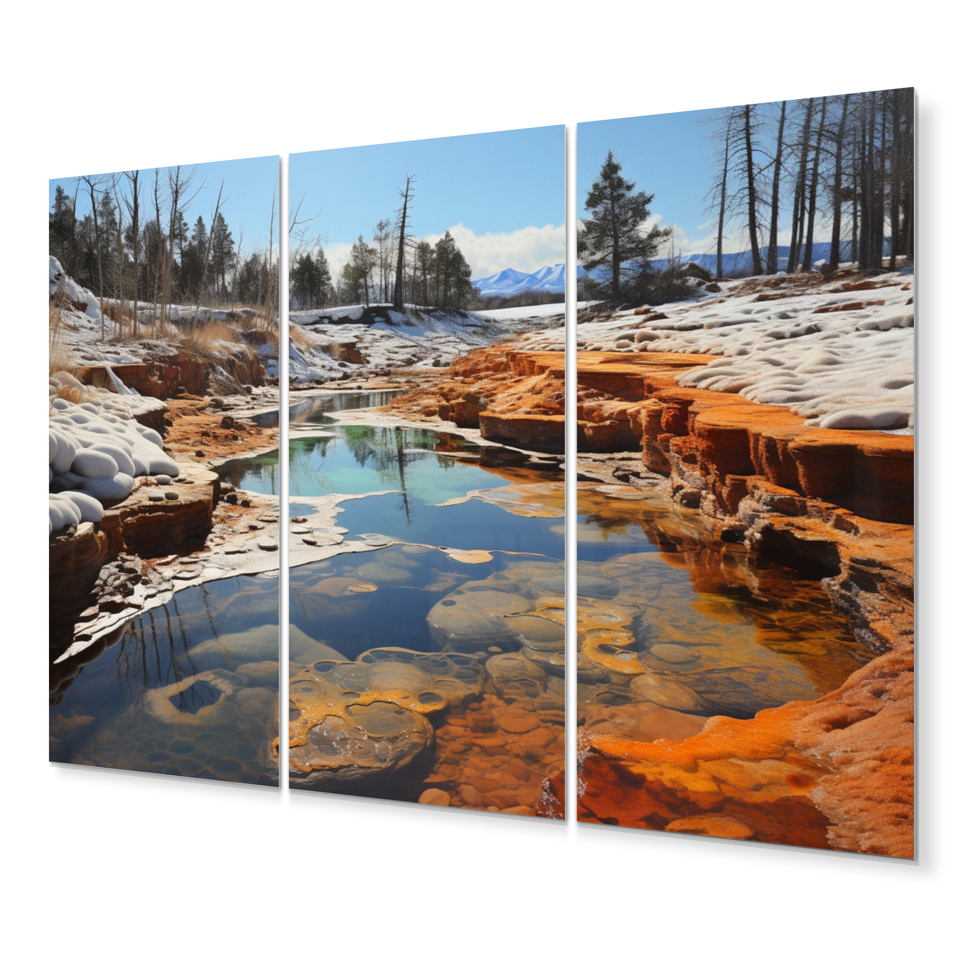Design Art Geyser Geothermal Wonder Pastoral - Landscapes Metal Wall ...