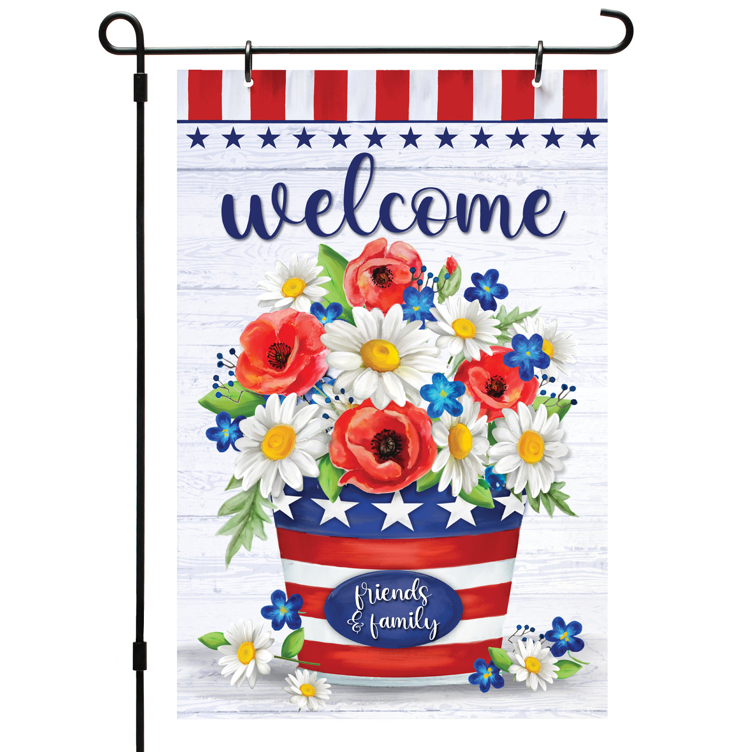CounterArt Patriotic Flowers Reusable 2-Sided Garden Flag | Wayfair