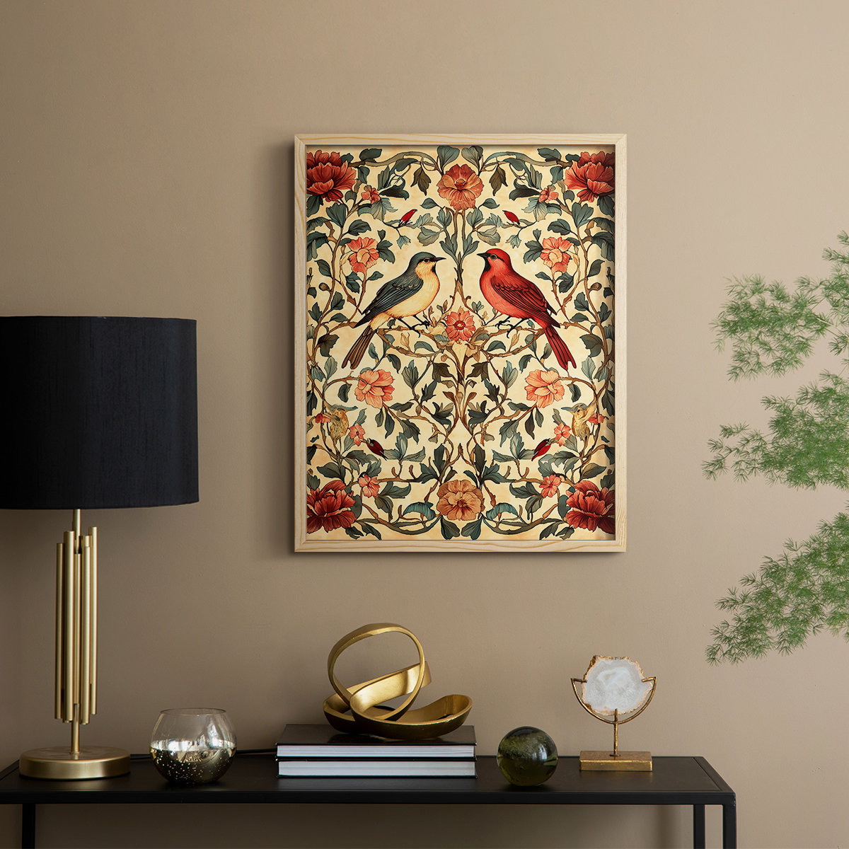 Astoria Grand WM MORRIS Series CDXII Framed Print - Solid Wood | Wayfair