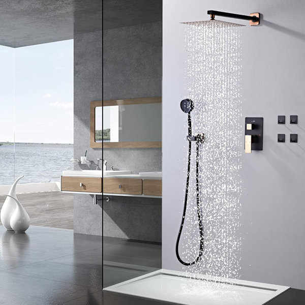 OLHAV Rainfall Bathroom Shower System With High Pressure 8 Inches Rain ...