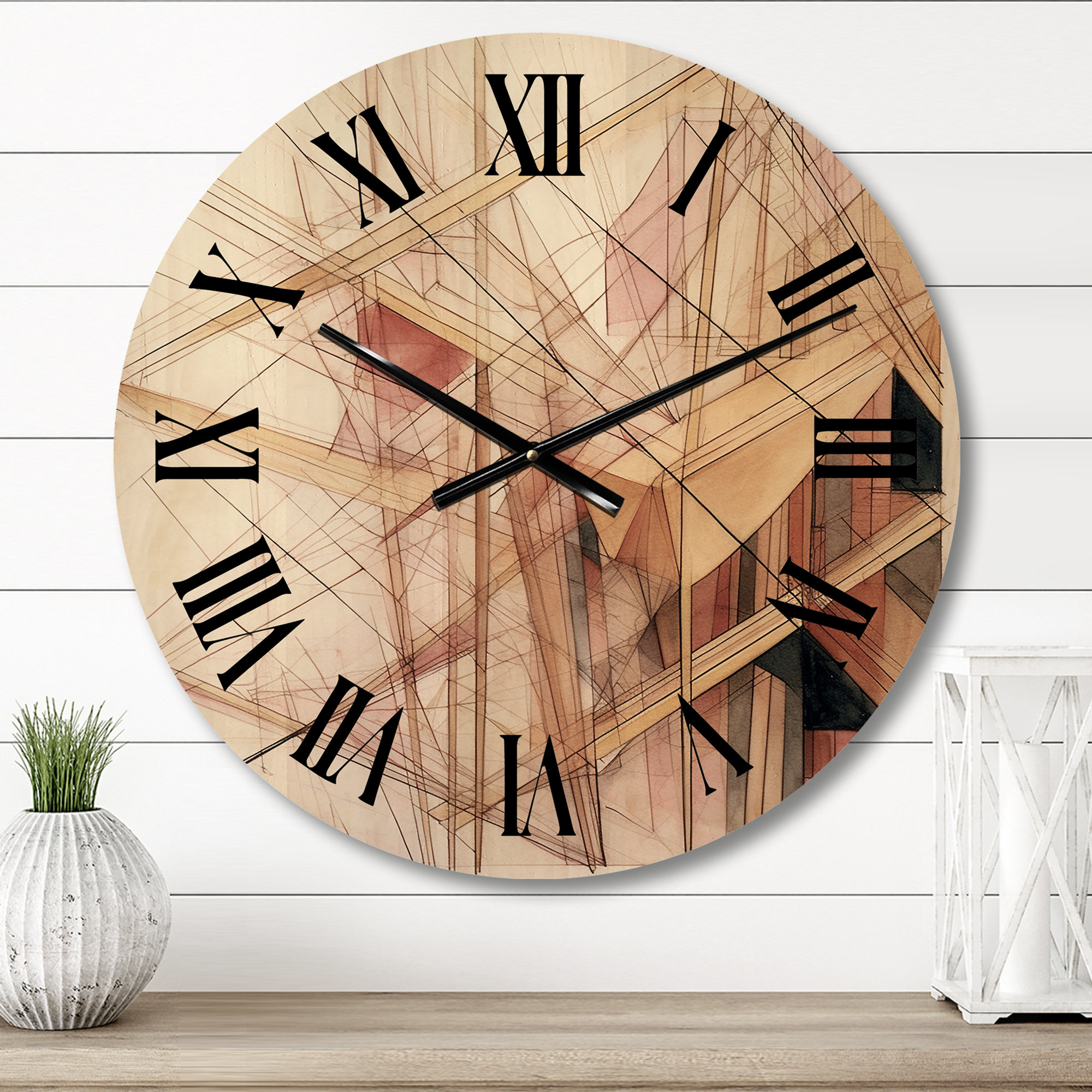 East Urban Home Minimalist Gold and Beige - Abstract Shapes Oversized ...