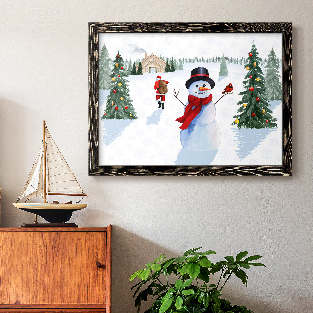 The Holiday Aisle® Santa's Snowmen Collection A Framed On Canvas ...