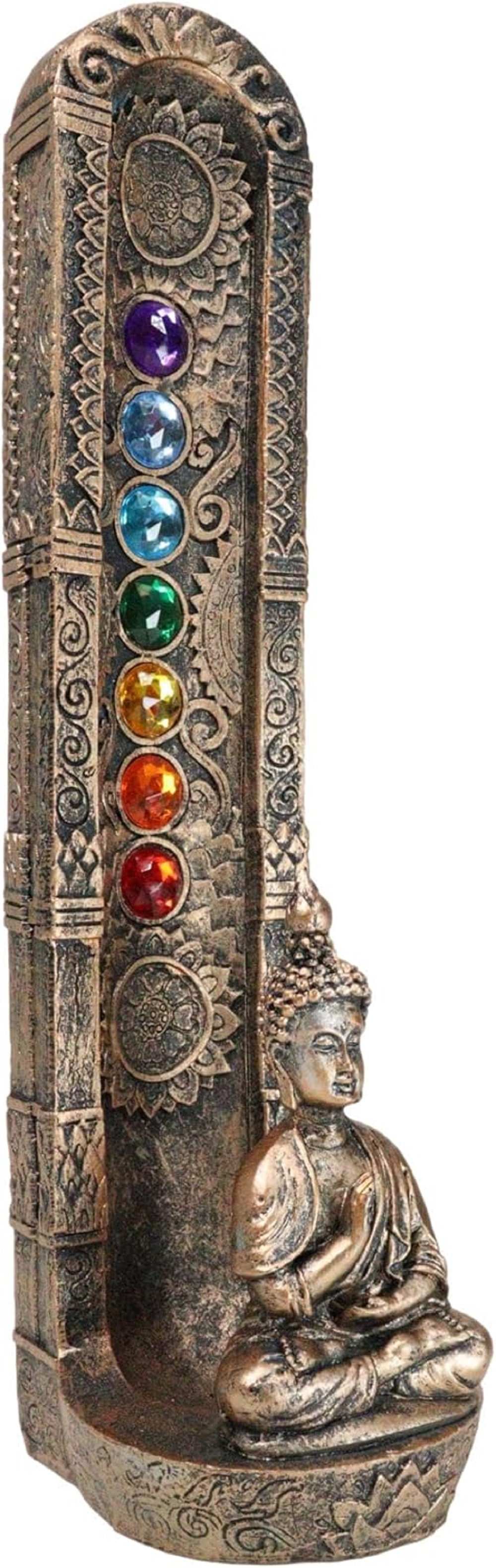 Bungalow Rose Zen Meditating Buddha Monk With 7 Chakra Zones Gem Colors ...