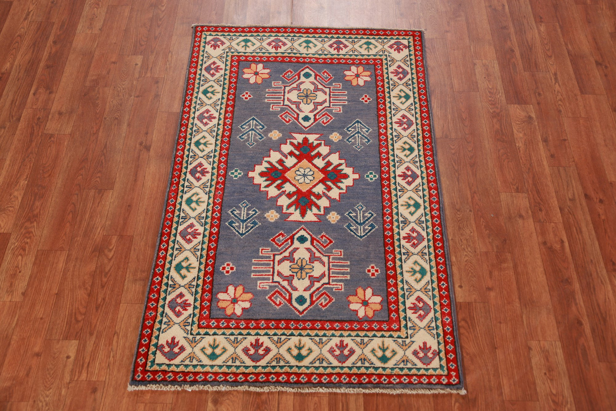 Bungalow Rose Blue Kazak Handmade Accent Rug 3x4 | Wayfair