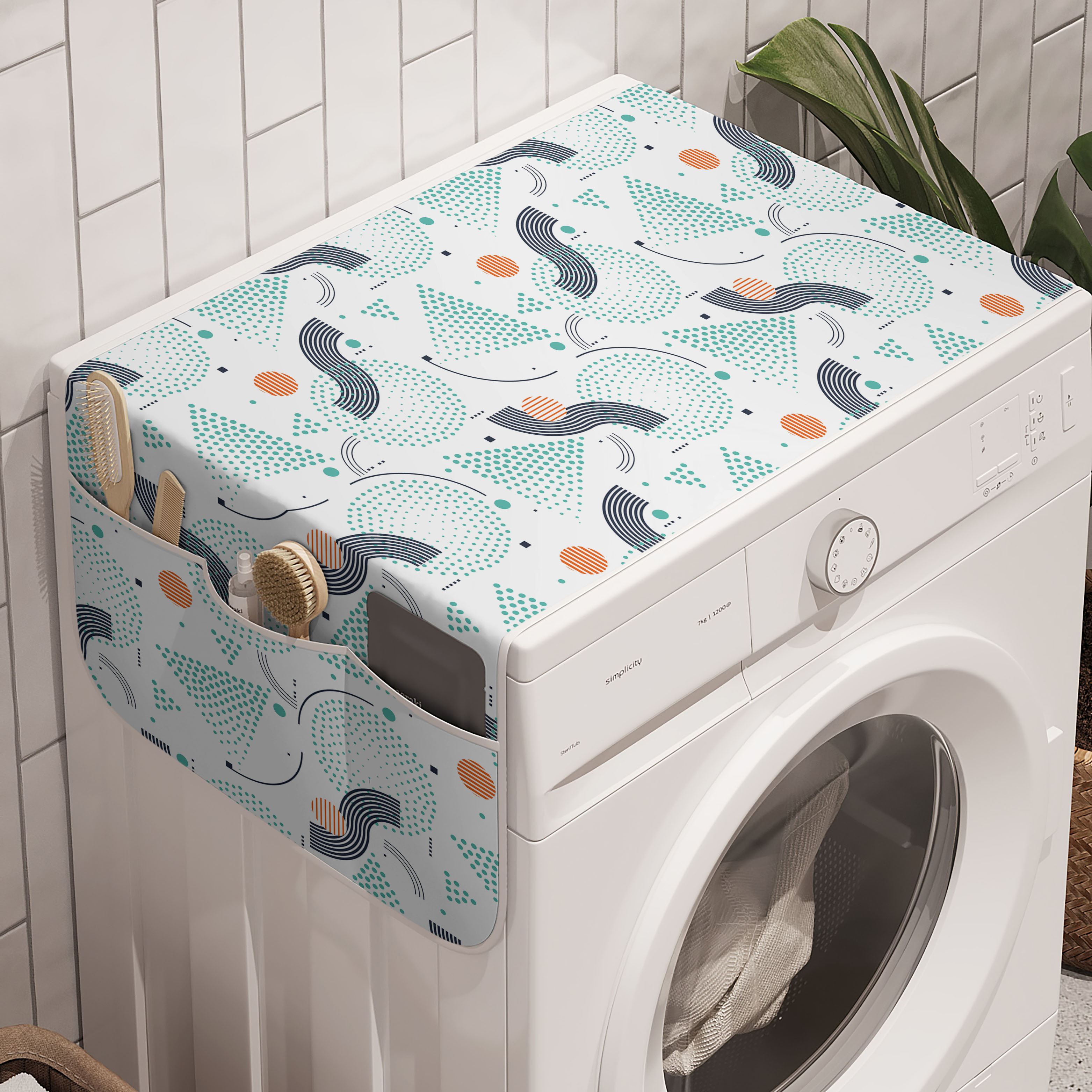 East Urban Home Geometric Washing Machine Organizer Pack of 2 47" x 18. ...