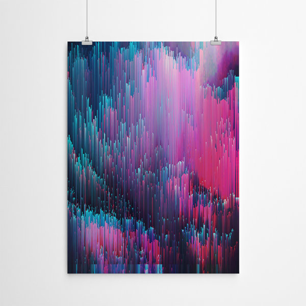 Metro Lane Bold Pink and Blue Glitches by Emanuela Carratoni - Poster ...