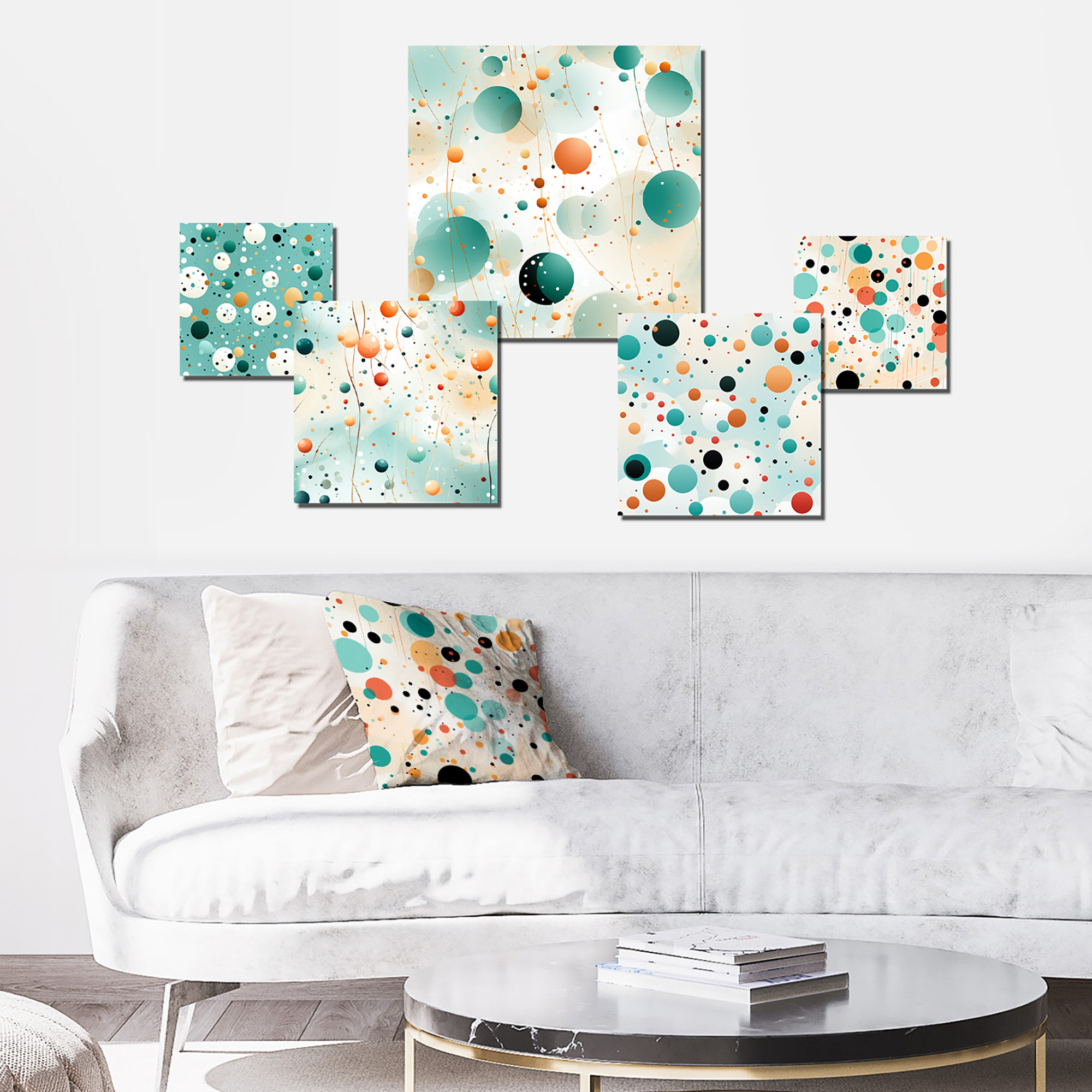 Design Art Coastal Tranquility Polka Dots Pattern II - Polka Dots Wall ...