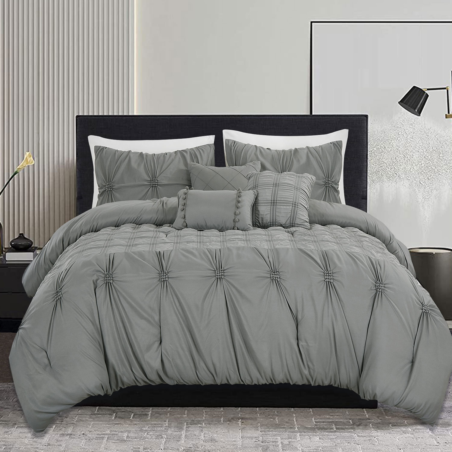 JML 7 Pieces Comforter Set Bed In A Bag, Breathable & Soft Down ...