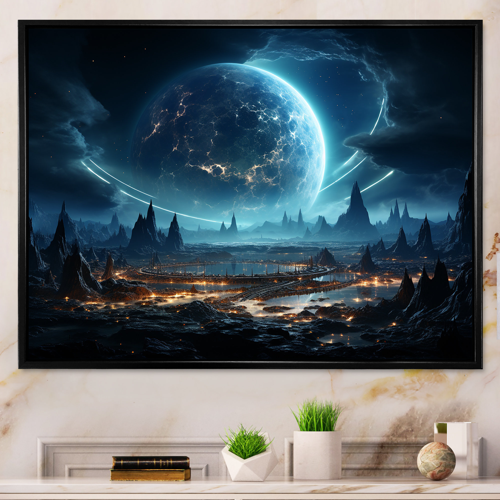 Latitude Run® White And Blue Cosmic Space Landscape III - Space Planet ...