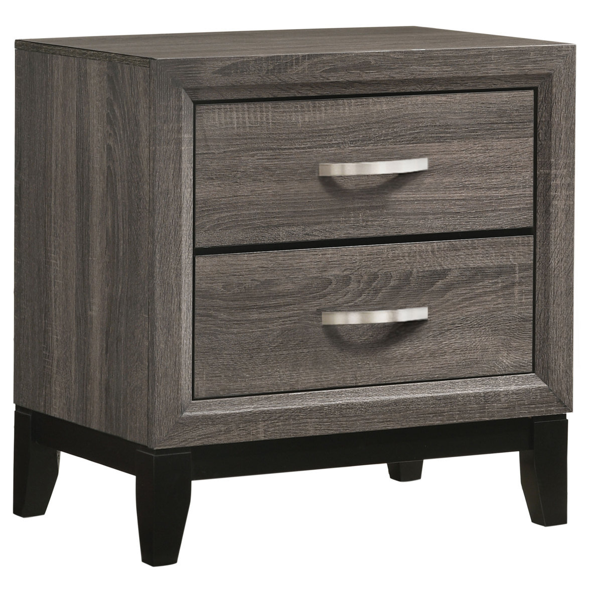 Hokku Designs Stephan Grey Oak 2-Drawer Nightstand | Wayfair
