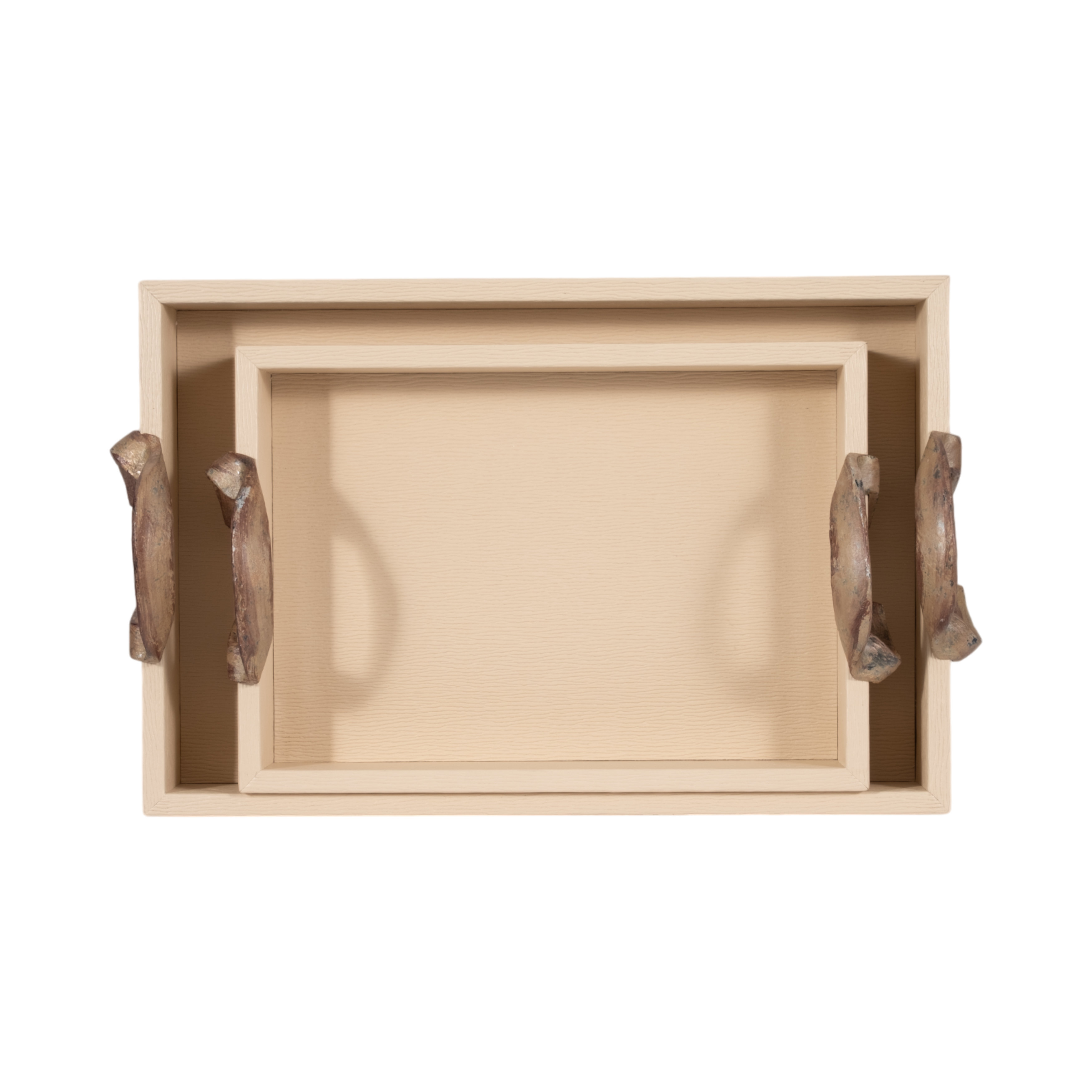 Sagebrook Home Schrick Bronze/Ivory Wood Rectangle Decorative Tray ...