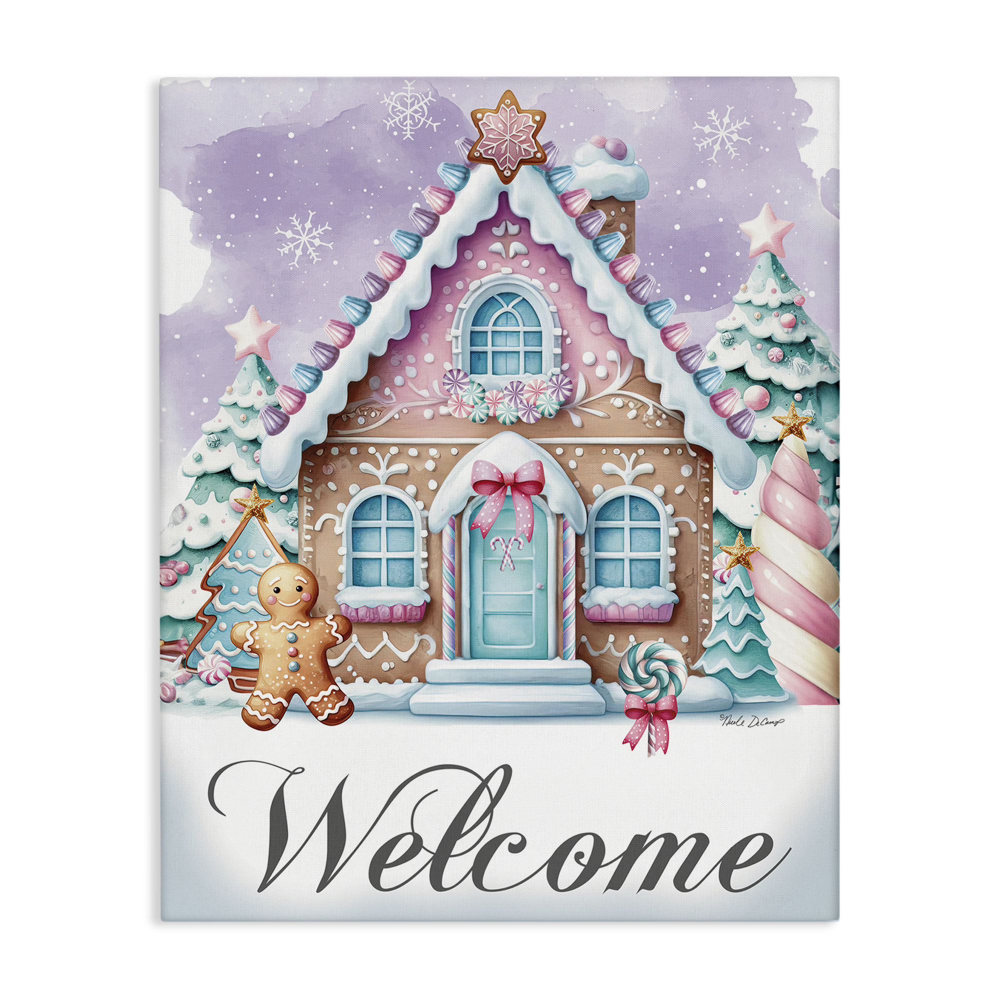 The Holiday Aisle® Welcome Gingerbread House Canvas Wall Art by Nicole ...