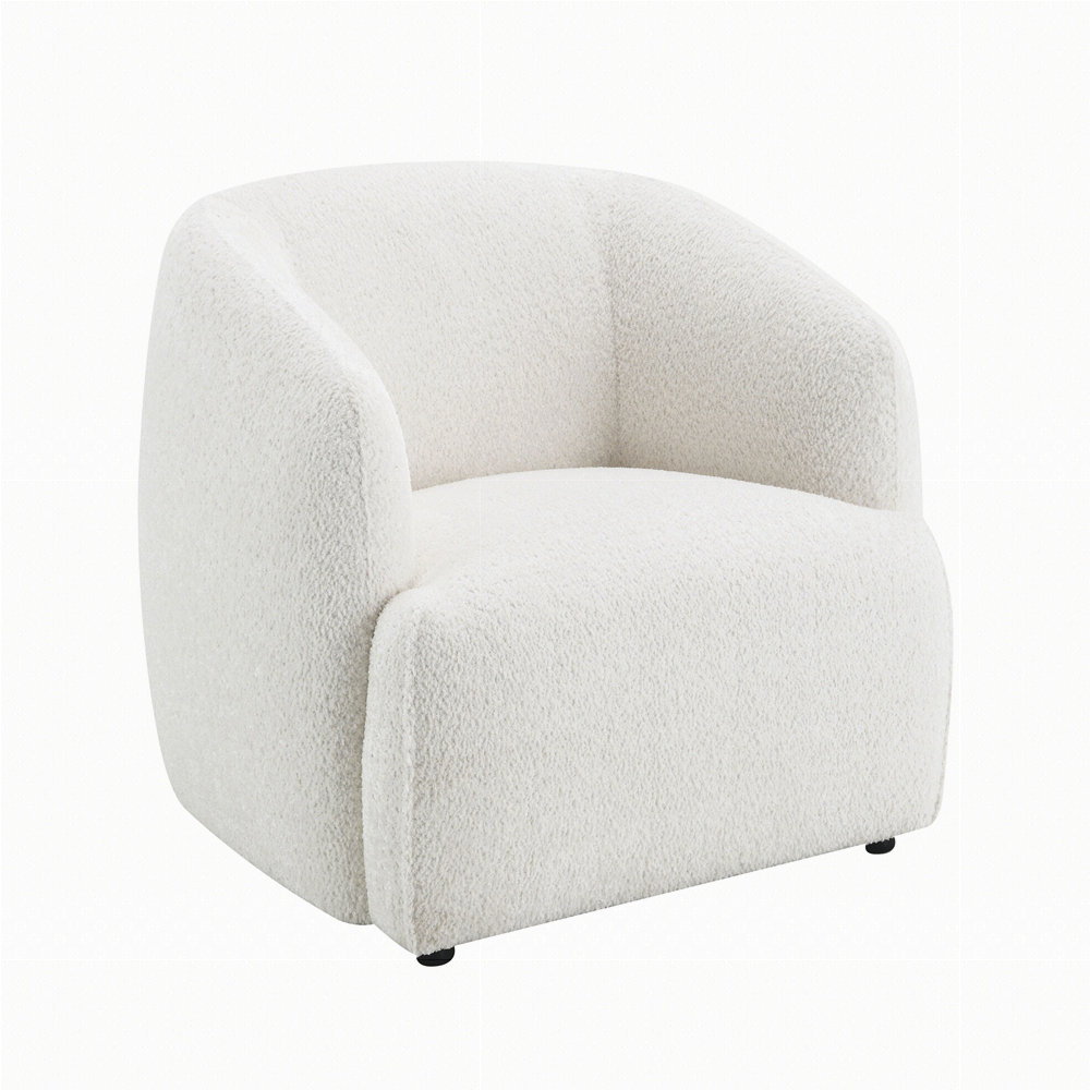 Corrigan Studio® Lucifer White Shimmer Fabric Chair | Wayfair