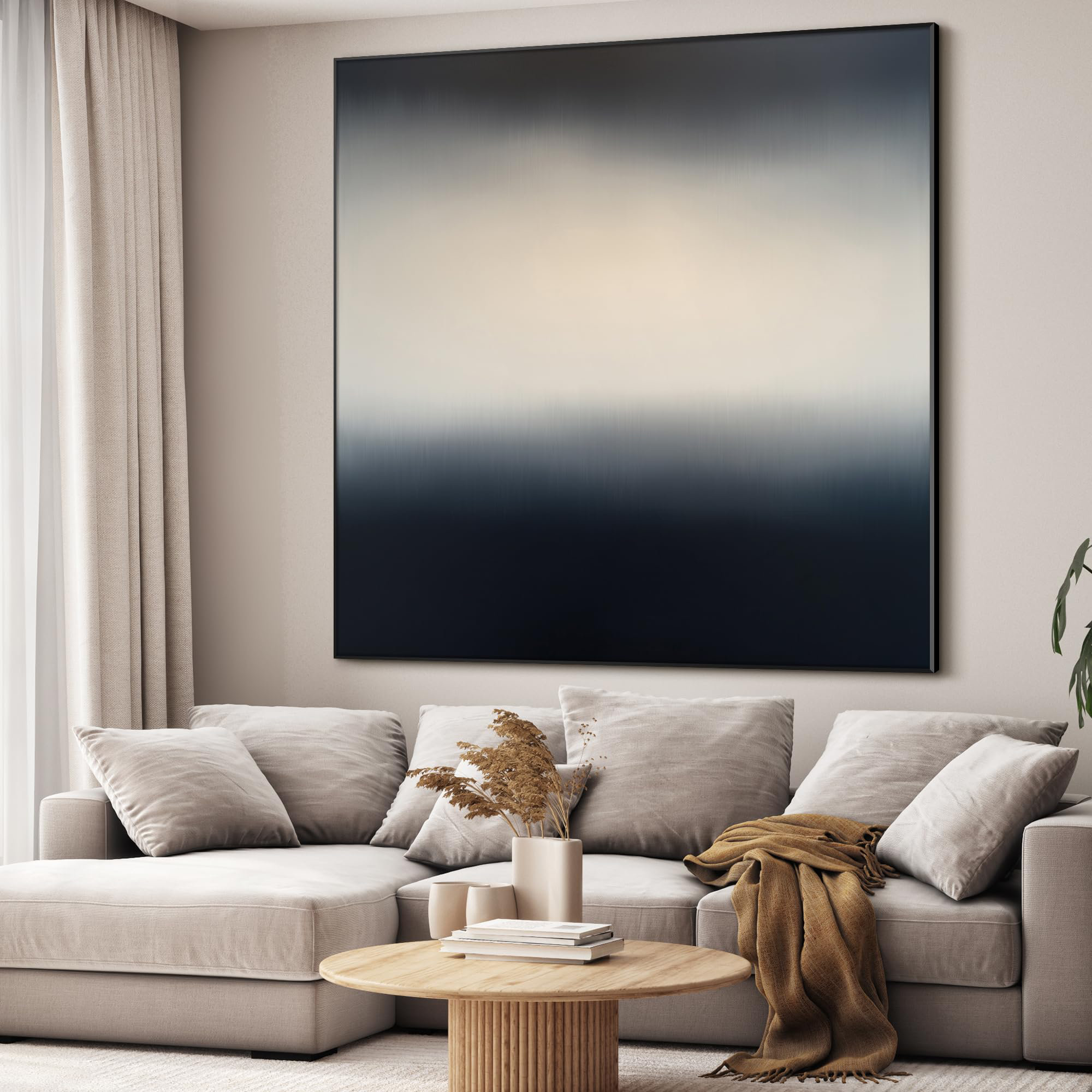 SIGNLEADER Large Framed Wall Art Abstract Monochrome Gradient Vertical ...