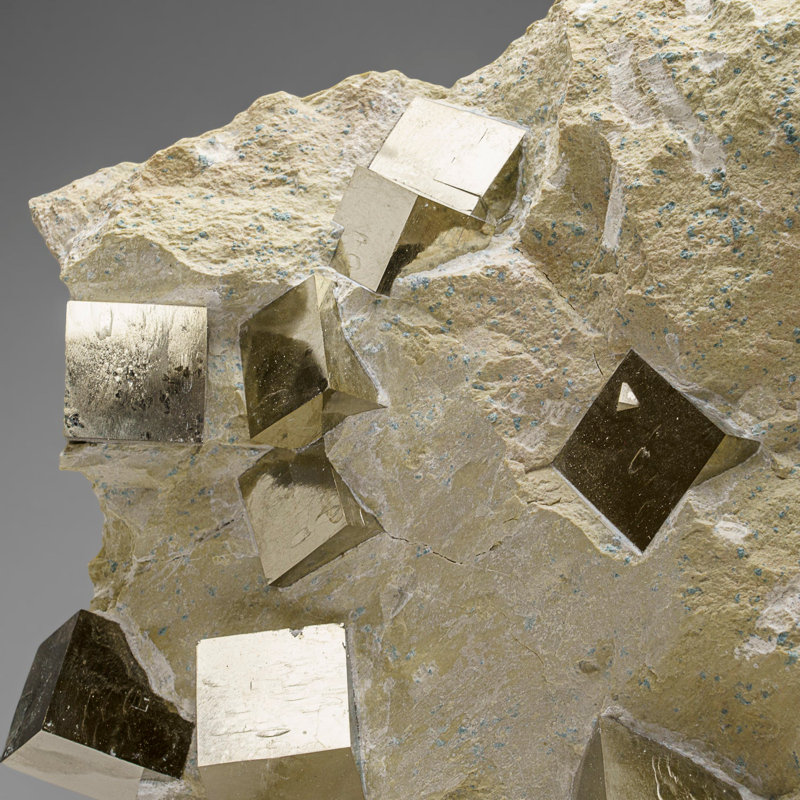 Astro Gallery of Gems Genuine Pyrite Cubes on Basalt from Navajun ...