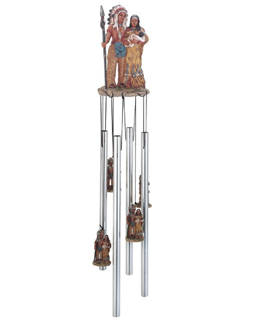 Arlmont & Co. 23" Long Indian Family Round Top Wind Chime Native ...