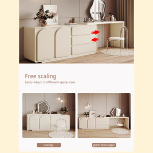 Hokku Designs Earnell Modern Home Office Expandable Dresser Desk Combo ...