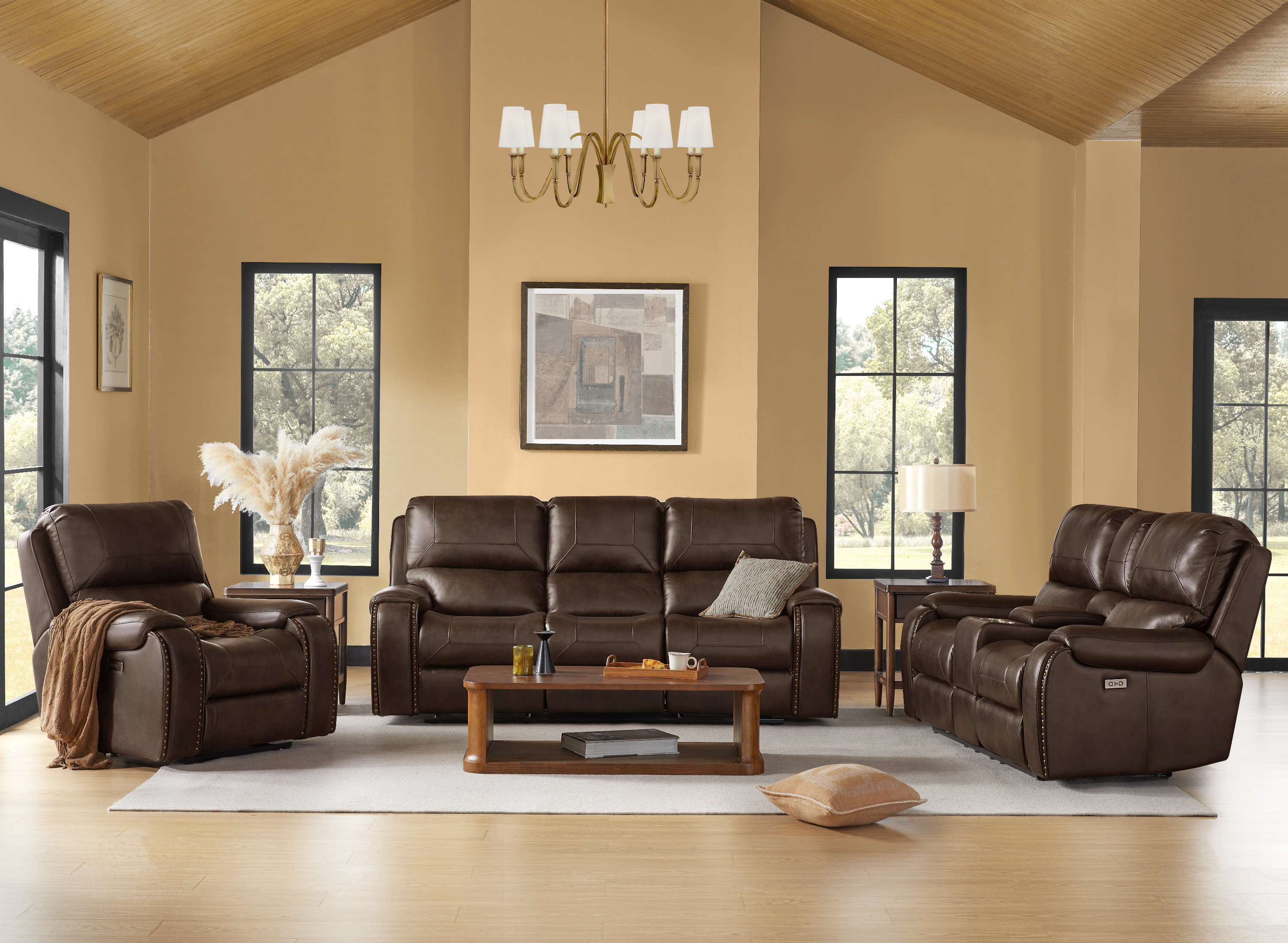 Ebern Designs Catarina 3-Piece Power Reclining Living Room Set ...