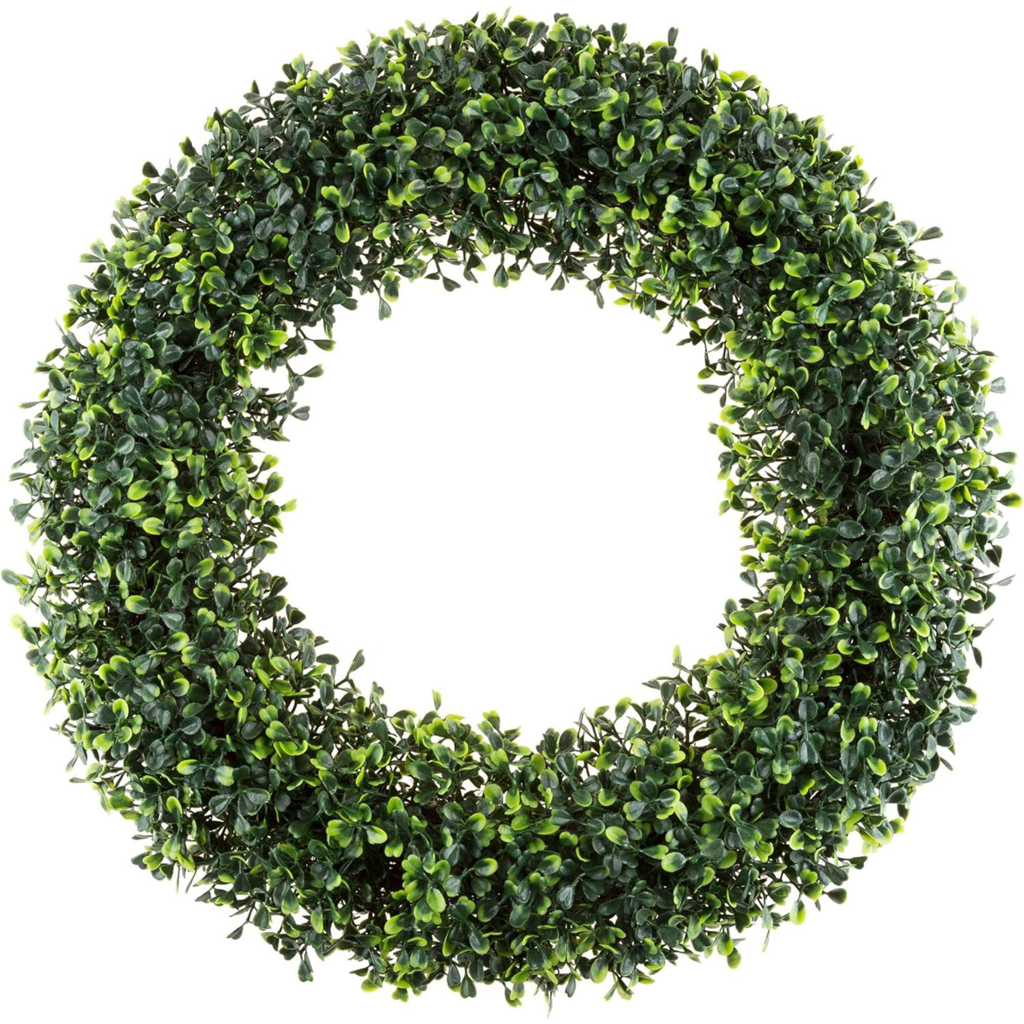 One Allium Way® Boxwood Wreath Round UV Resistant Artificial Spring ...