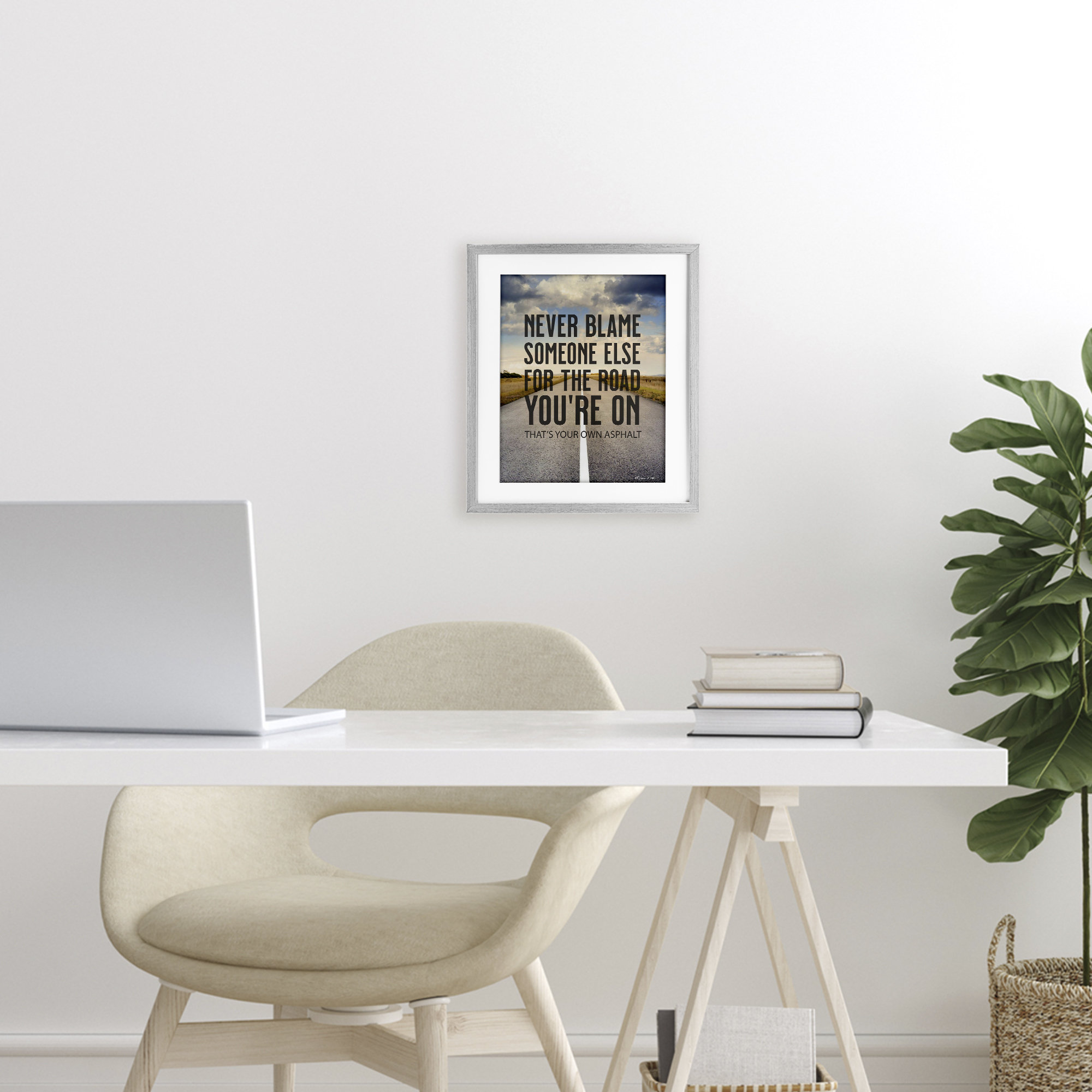 Ebern Designs Your Own Asphalt Pun Framed Print Under Glass, design by ...
