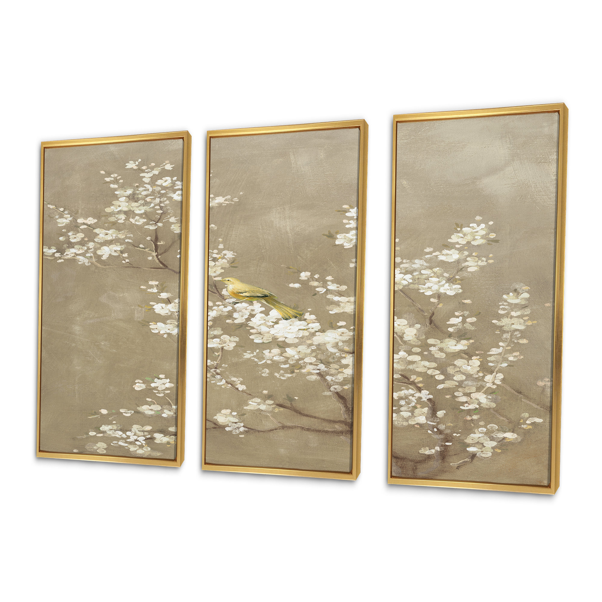 Red Barrel Studio® Cherry Blossom III - 3 Piece Floater Frame Print on ...