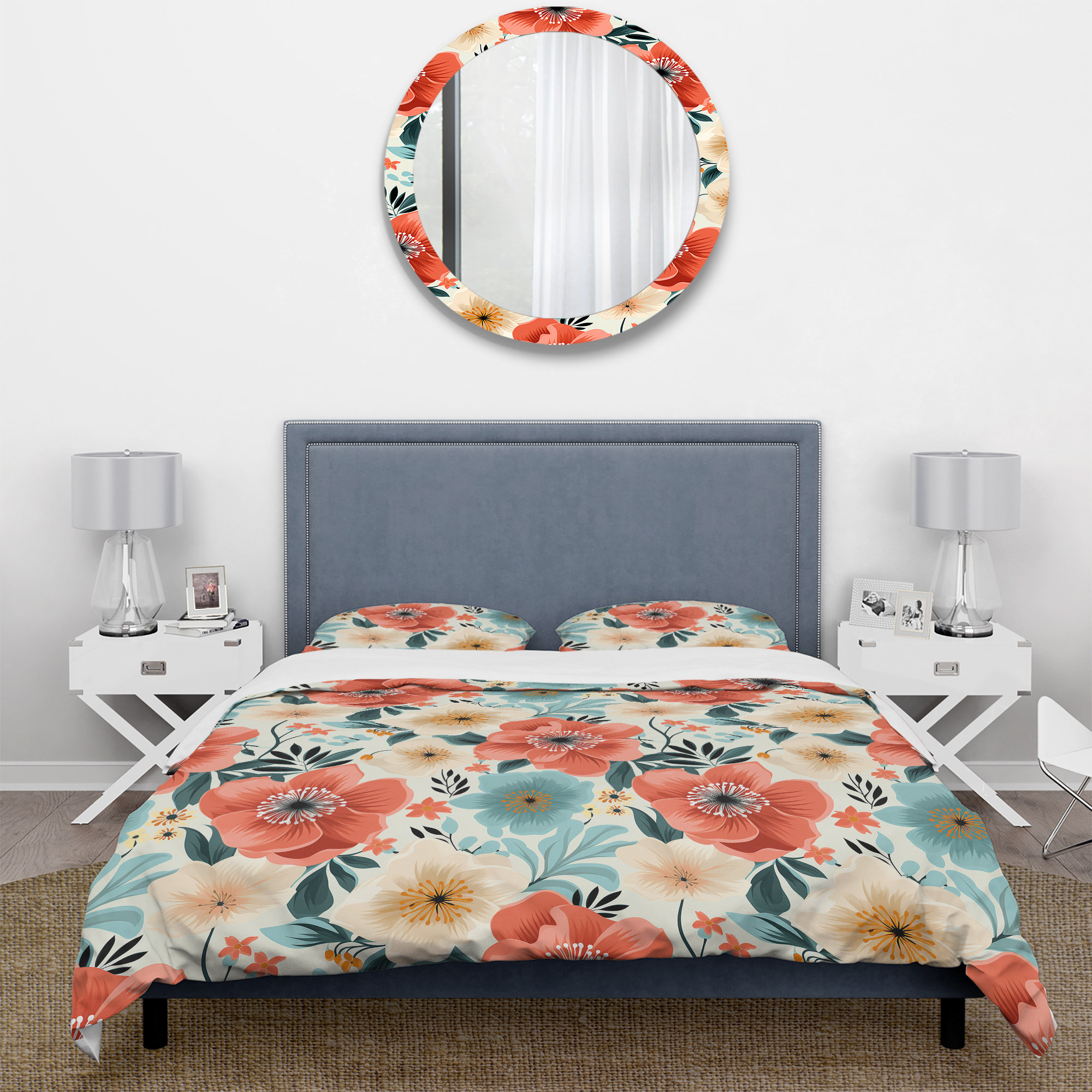 Design Art Pastel Colours Eclectic Floral Collage I - Eclectic Duvet ...