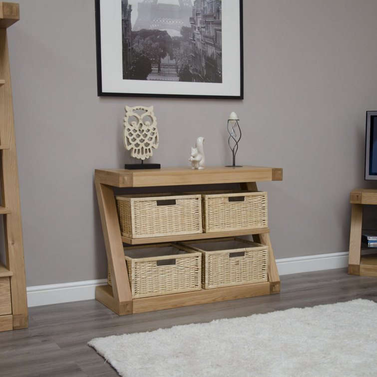 Gracie Oaks Albie 110cm Solid Wood Top Console Table | Wayfair.co.uk