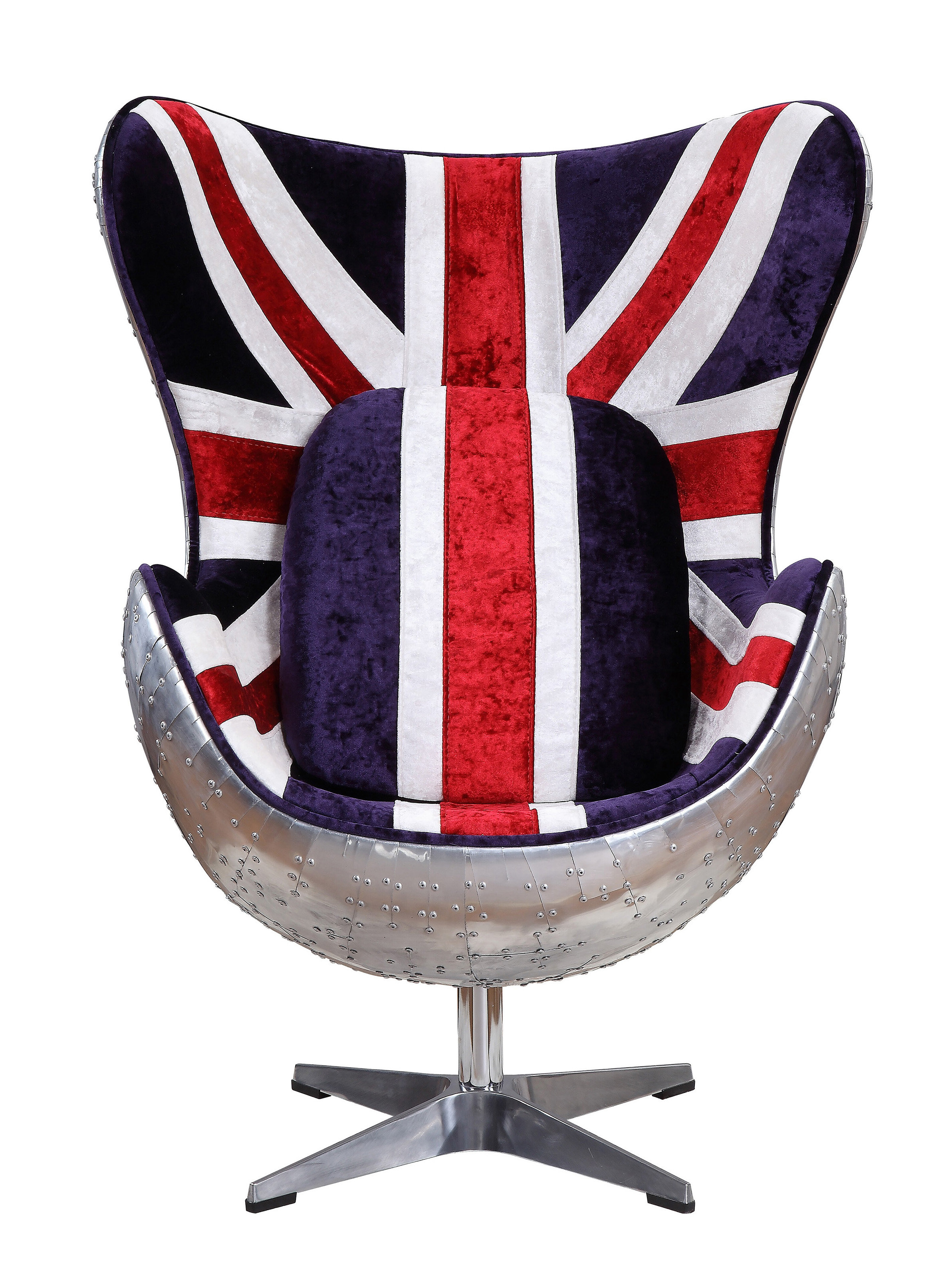 17 Stories Haglund Blue 33.5'' Wide Swivel Balloon Chair | Wayfair