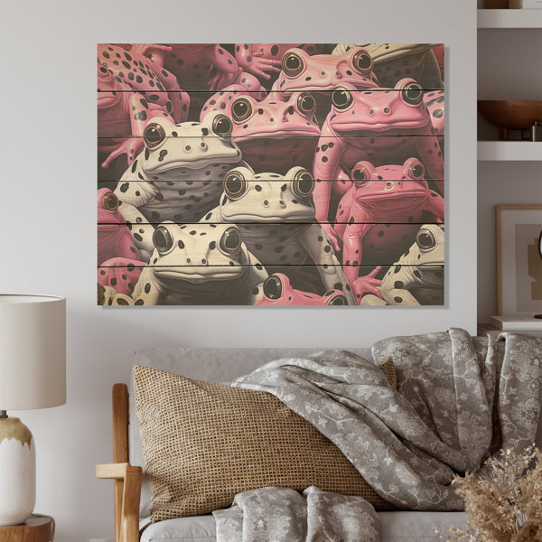 Ophelia & Co. White And Pink Pop Art Frog - Frogs & Toads Wood Wall Art ...