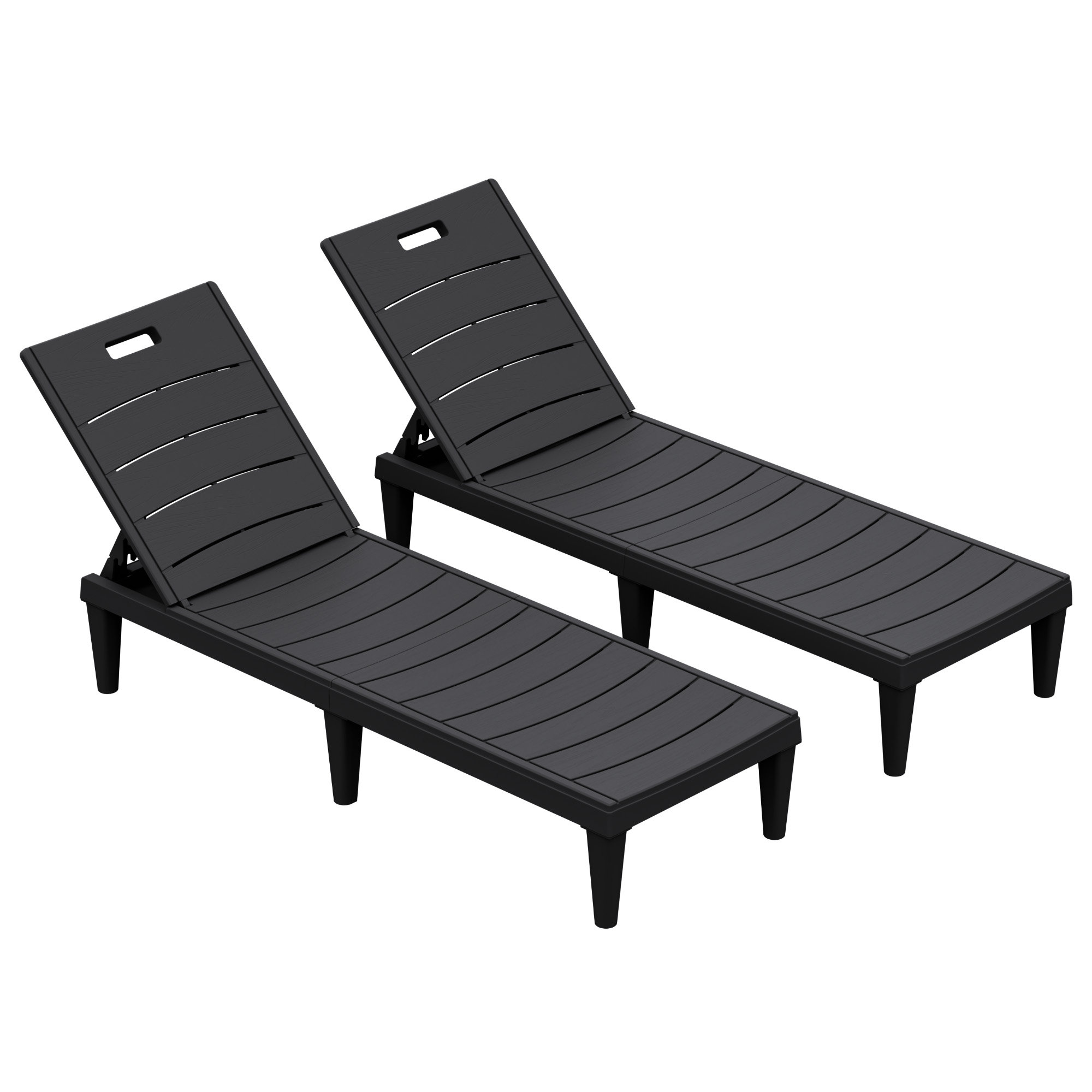 Arlmont & Co. 2-Pieces Outdoor Chaise Lounge Chairs with Adjustable ...